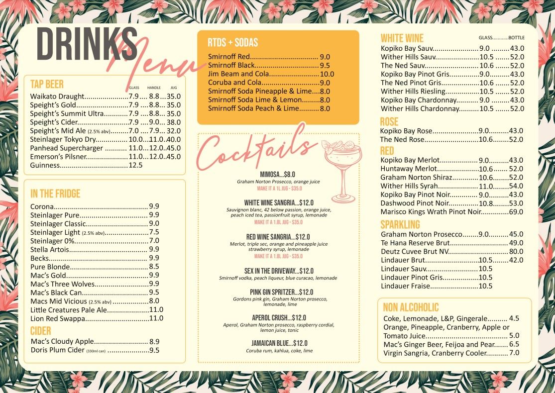 Drinks | Leamington | Restaurant | Bar | Cambridge - Five Stags